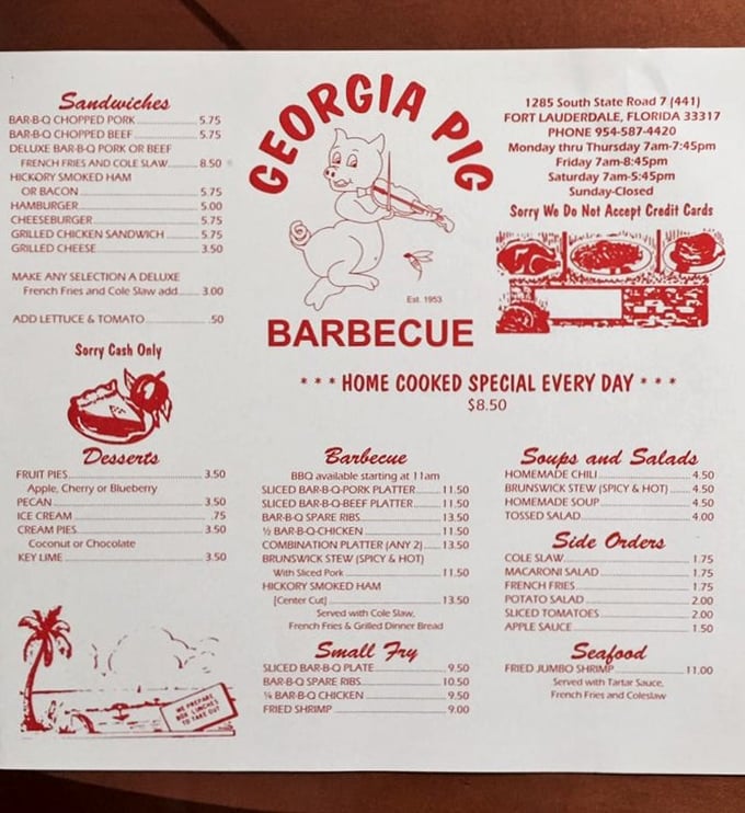 A menu that hasn't changed much because it hasn't needed to. Like a greatest hits album where every track is a winner.