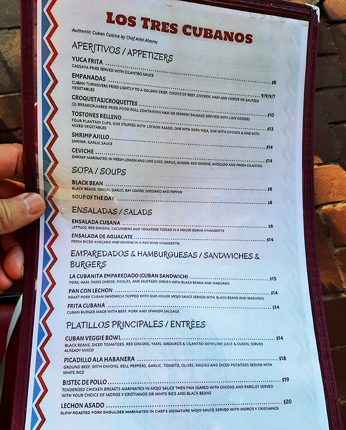 This menu isn't just a list of dishes—it's a passport to Cuba's greatest hits, from empanadas to that legendary ropa vieja.