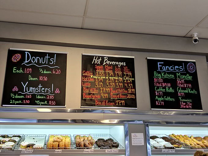 The menu board tells a story of possibility—each colorful chalk entry a chapter in your potential breakfast happiness. 