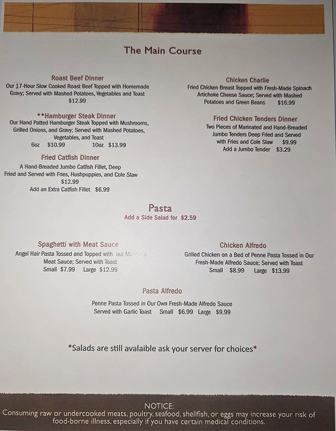 A menu that doesn't need fancy fonts or pretentious descriptions—just honest food that speaks for itself.