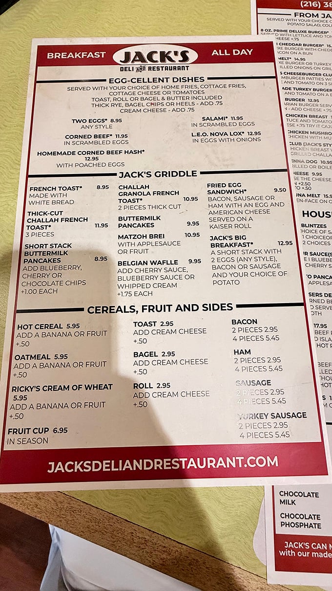 A menu that doesn't need Instagram filters – just honest food at honest prices. The breakfast section alone is worth the trip. 