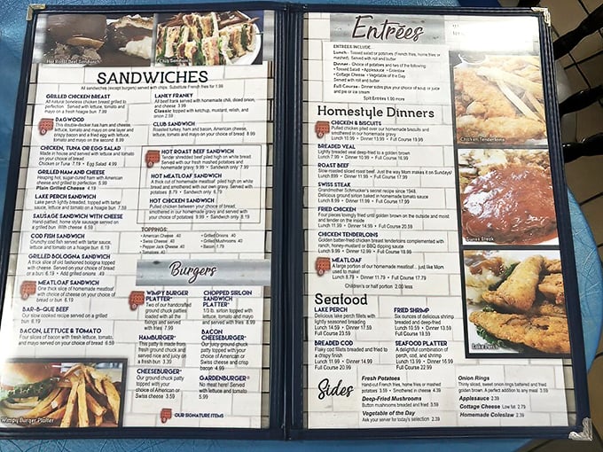 The menu reads like a greatest hits album of American comfort food – no fusion confusion, just straightforward classics executed with care.