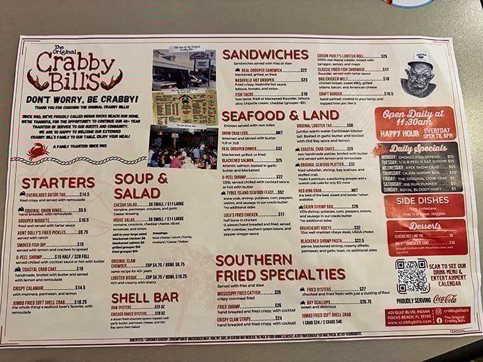 A menu that doesn't mess around – when seafood is this fresh, you don't need fancy descriptions or pretentious culinary jargon.