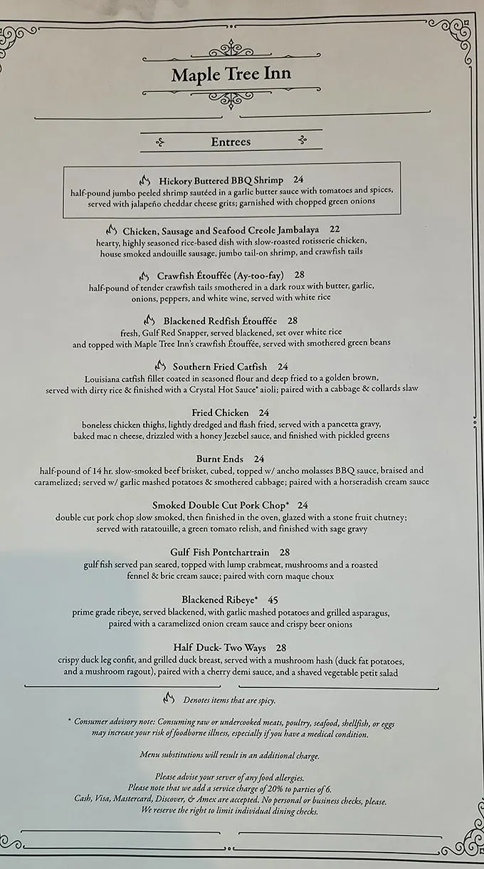 The menu reads like a love letter to Louisiana—each description promising flavors that'll transport you straight to Bourbon Street.