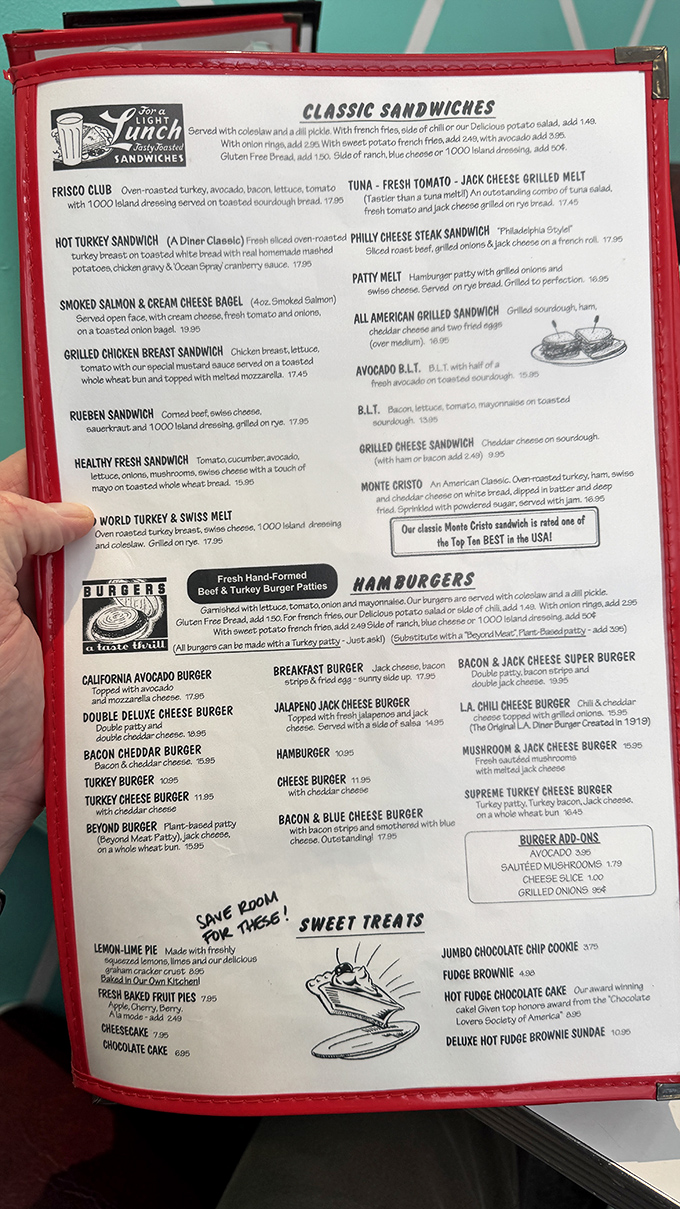 The menu reads like a greatest hits album of American classics, each dish a chart-topper in the diner hall of fame.
