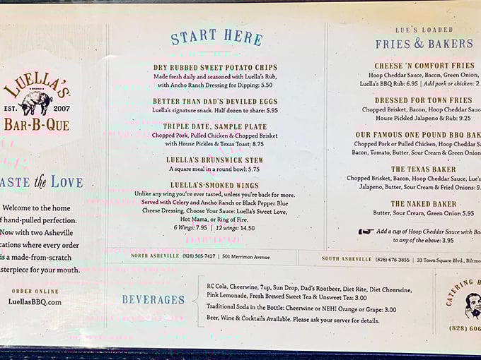 The menu reads like a love poem to smoked meat, with each item promising a different path to culinary bliss.