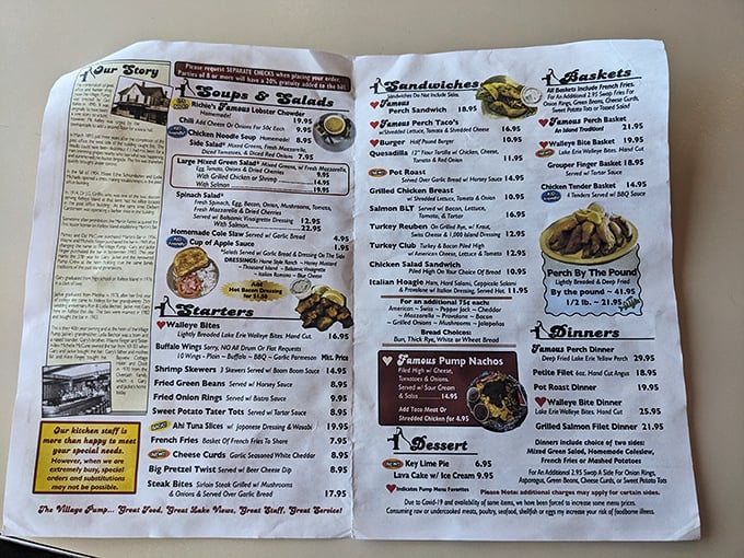 A menu that reads like a love letter to Lake Erie, where the perch gets top billing and everything else plays a delicious supporting role.