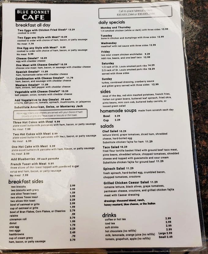 The menu reads like a love letter to Texas comfort food. Breakfast all day? That's not a luxury—that's a necessity!