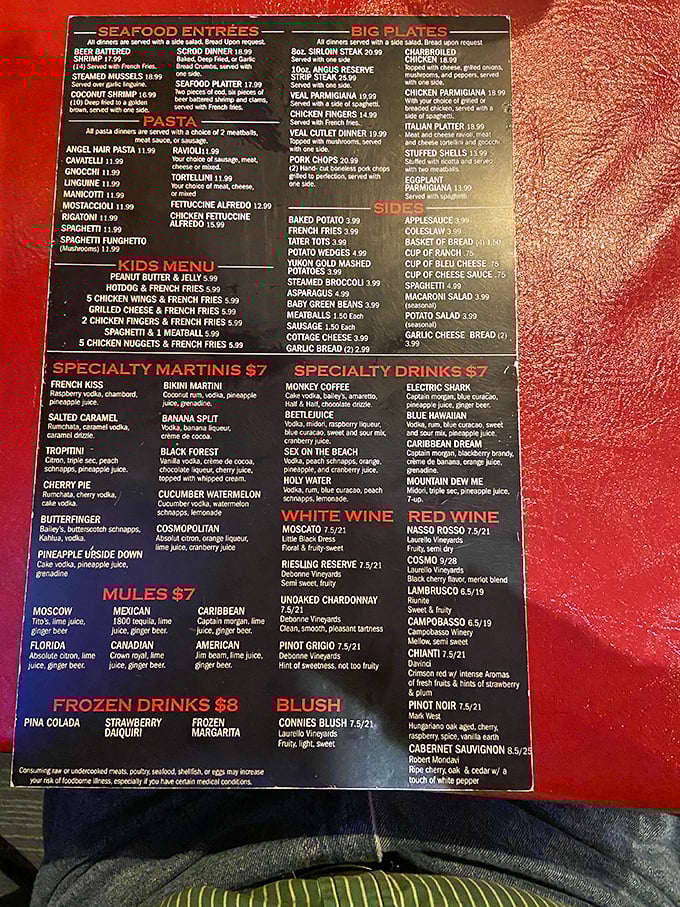 The menu reads like a love letter to comfort food classics. No molecular gastronomy here – just honest dishes that make you want to high-five the chef.