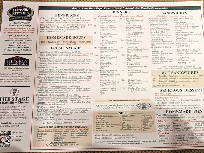 This menu isn't just a list—it's a roadmap to happiness with more comfort food options than there are excuses for breaking your diet.