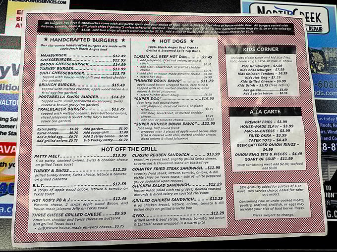 A menu that reads like a love letter to American classics. Decision paralysis has never been so delicious.