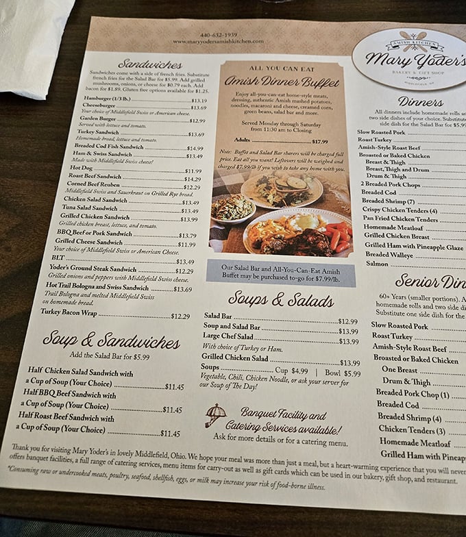 The menu at Mary Yoder's reads like a love letter to comfort food classics. Decisions have never been so deliciously difficult.