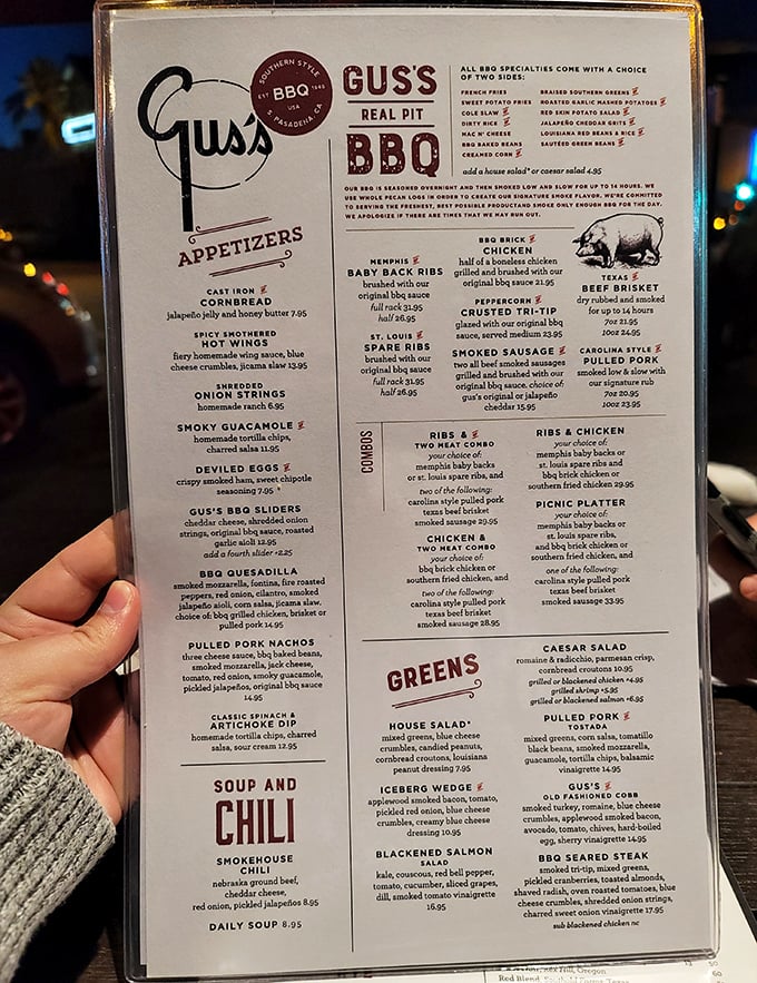 The menu reads like a cross-country road trip of America's greatest barbecue hits. Warning: decision paralysis is a common side effect.