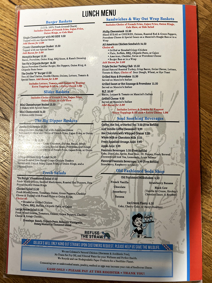 This menu isn't just a list of food—it's a roadmap to happiness. Notice how "Soul Soothing Beverages" isn't just clever marketing, it's a promise.