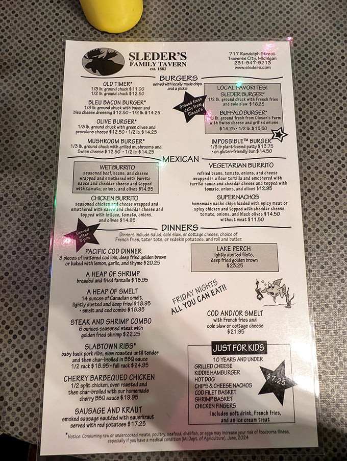 A menu that doesn't need fancy fonts or pretentious descriptions – just honest food that makes you want to loosen your belt before you even order.