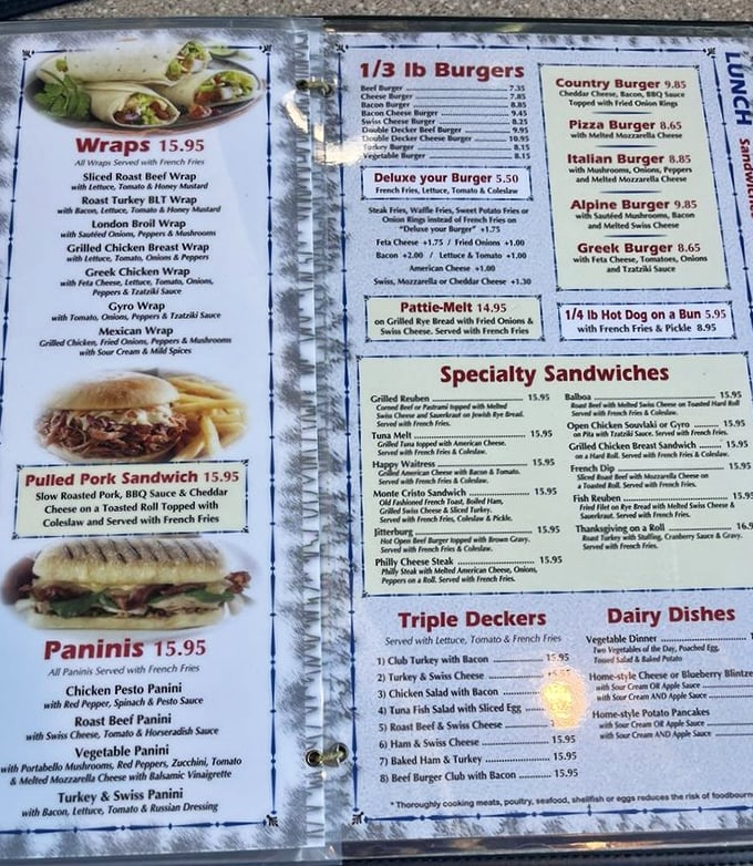 This menu isn't just extensive—it's practically a novel with a delicious plot twist on every page. Choose your own culinary adventure!
