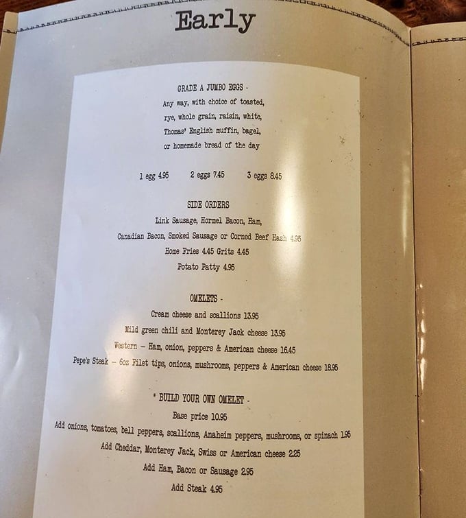 A menu that tells you everything you need to know – simple, honest food without pretense or gimmicks, just the promise of satisfaction.