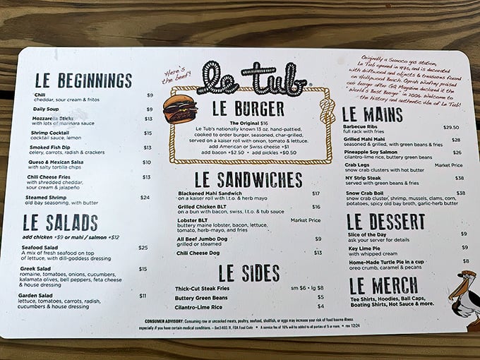 The menu doesn't need fancy fonts or flowery descriptions. When your burger is legendary, simplicity speaks volumes.