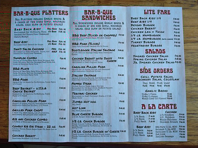 A menu that reads like a love letter to meat lovers everywhere. Decision paralysis has never been so delicious.
