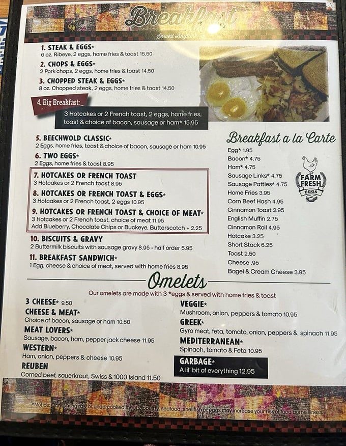 A menu that reads like a love letter to breakfast classics—no molecular gastronomy, just honest food that satisfies the soul.