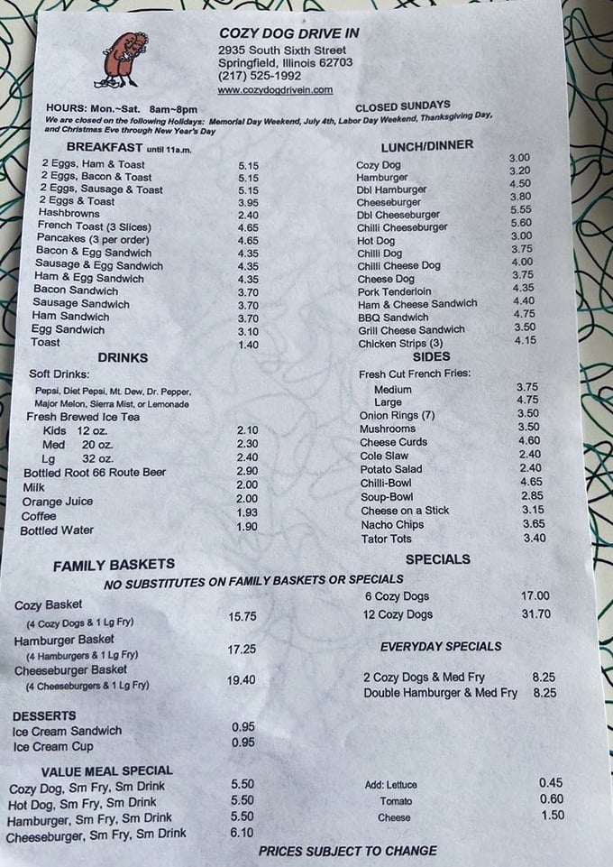 A menu that hasn't surrendered to food trends or inflation battles. Simple, straightforward comfort food that speaks the universal language of "you're gonna need napkins."