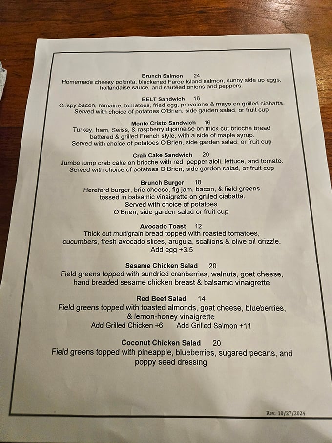 This menu isn't just a list of options—it's a roadmap to happiness. Each description is a tantalizing preview of the joy to come.