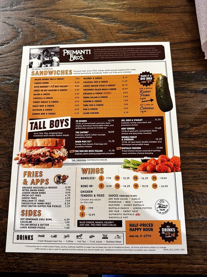 The menu reads like a carb-lover's fever dream – where else do fries come standard inside your sandwich?