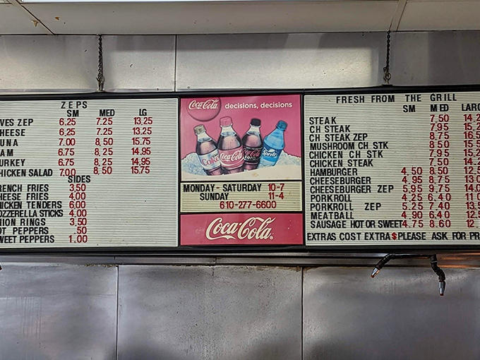 The menu board speaks truth—simple choices, honest prices, and no need for a decoder ring.