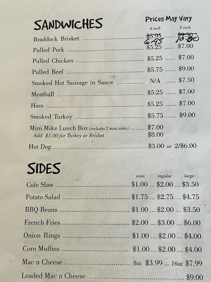 This menu isn't just a list of options—it's a roadmap to happiness. The Braddock Brisket is calling your name.