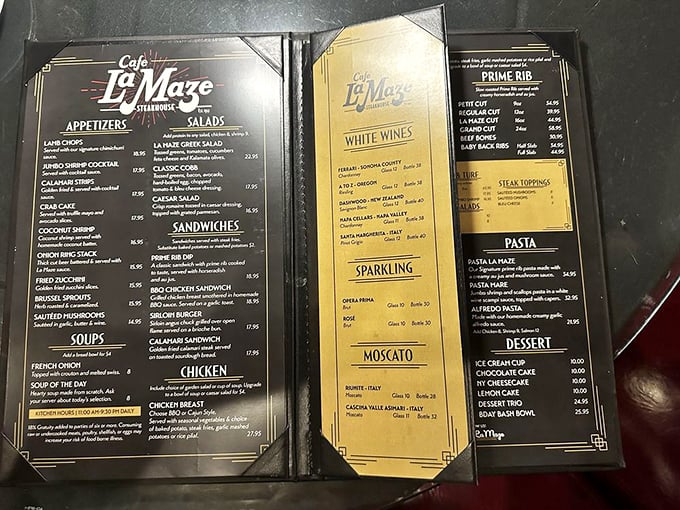 A menu that doesn't need trendy fusion or deconstructed anything—just perfectly executed classics that have stood the test of time.