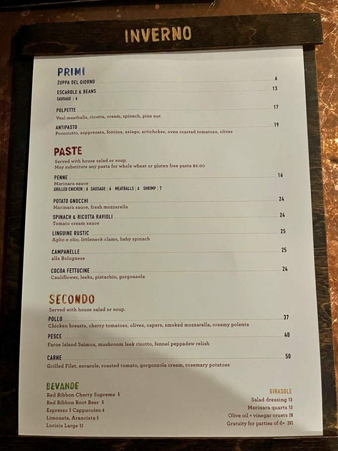 A menu that reads like a love letter to carbs – your diet never stood a chance.