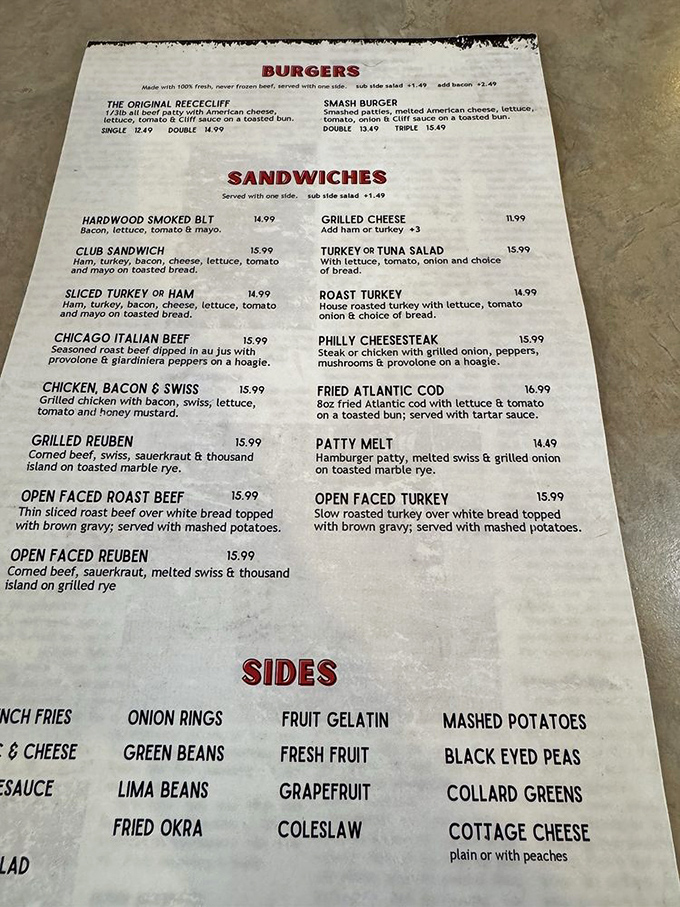 This menu isn't just a list of food—it's a roadmap to happiness. The hardest decision you'll make today is choosing between all these comfort classics.