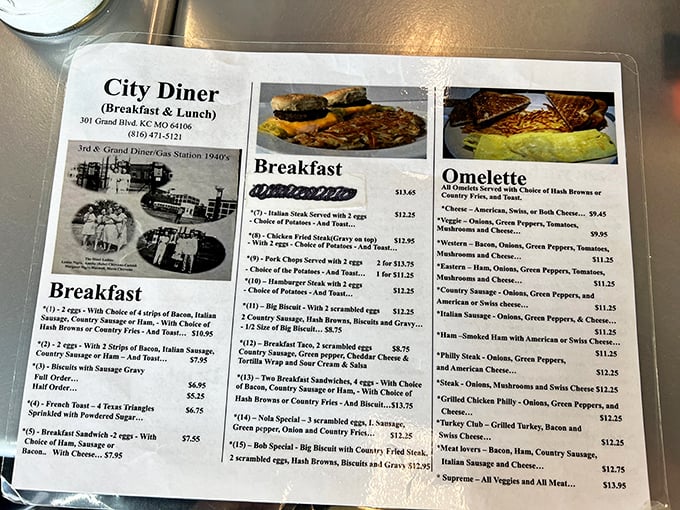 This menu isn't trying to reinvent the wheel—it's perfecting it. Breakfast sandwiches, omelets, and pancakes that would make your grandmother proud.