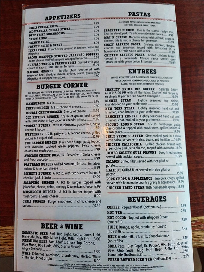 The menu reads like a love letter to American classics – each option more tempting than the last.