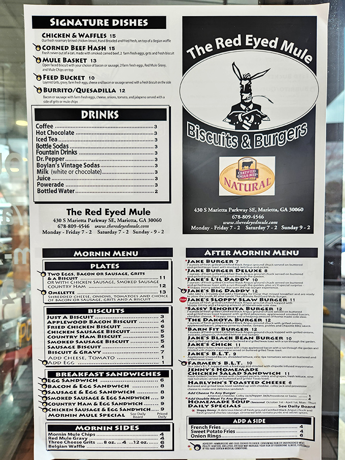 A menu that cuts straight to the chase—no fancy descriptions needed when the food speaks this eloquently.