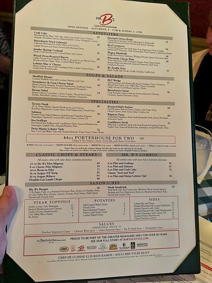 This menu isn't just a list of food—it's a love letter to carnivores with a supporting cast of seafood that would make Neptune jealous.