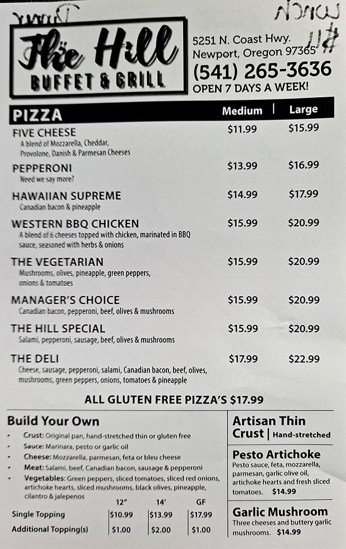 The menu reveals the pizza prowess that keeps locals coming back – five cheeses on one pie is not excess, it's excellence.