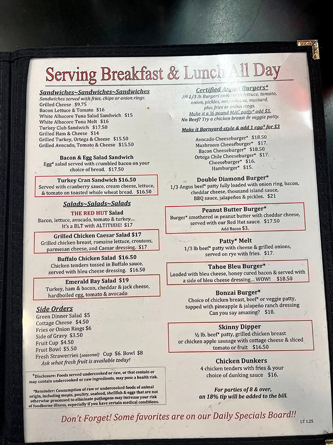 A menu that doesn't need fancy descriptions—just honest food that speaks for itself. Decision paralysis has never been so delicious.