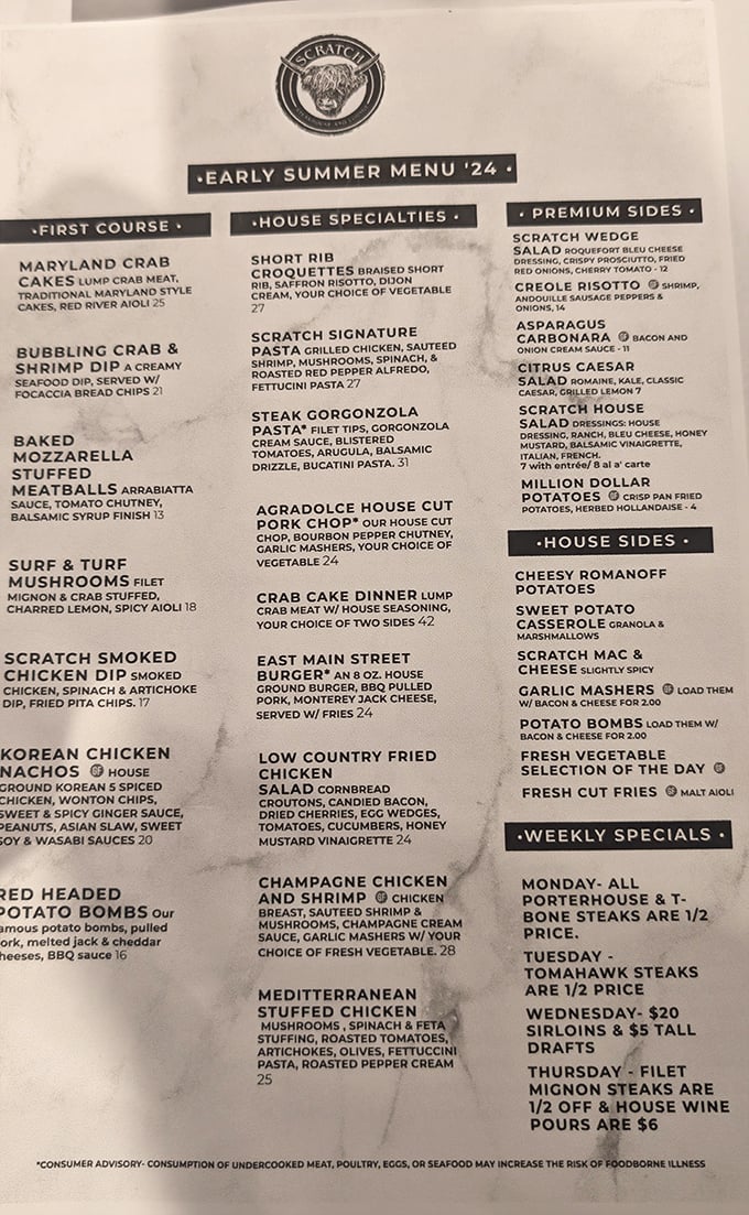 This menu isn't just a list of dishes—it's a roadmap to happiness. Each item promises a different journey, but they all lead to the same destination: satisfaction.