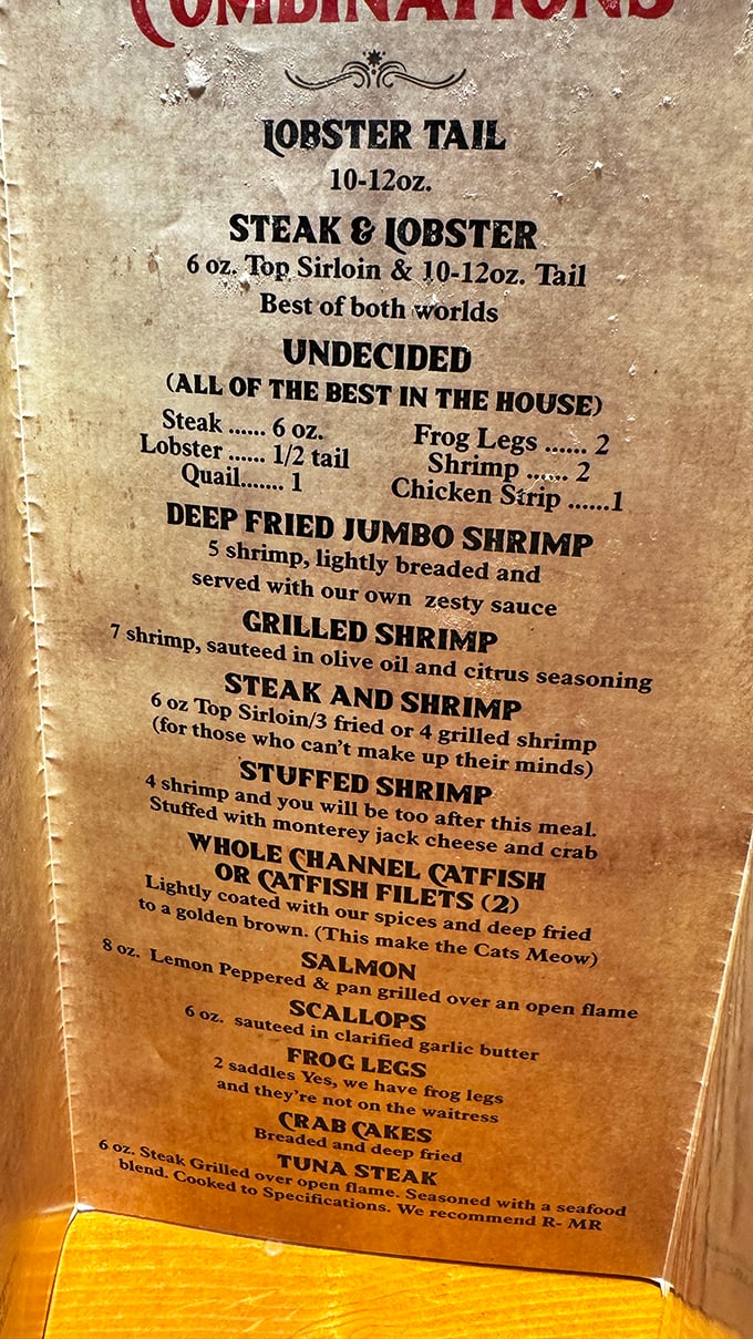 When a menu casually mentions "Yes, we have frog legs and they're not on the waitress," you know you're in for an experience, not just a meal.