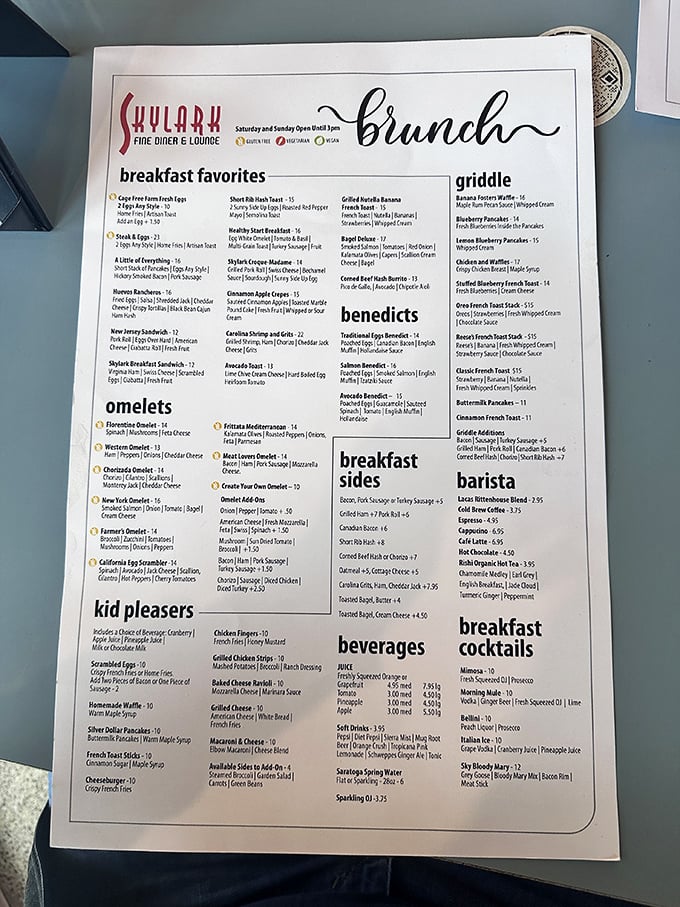 A menu that reads like a love letter to breakfast – where decisions become deliciously difficult and brunch cocktails are always a good idea.