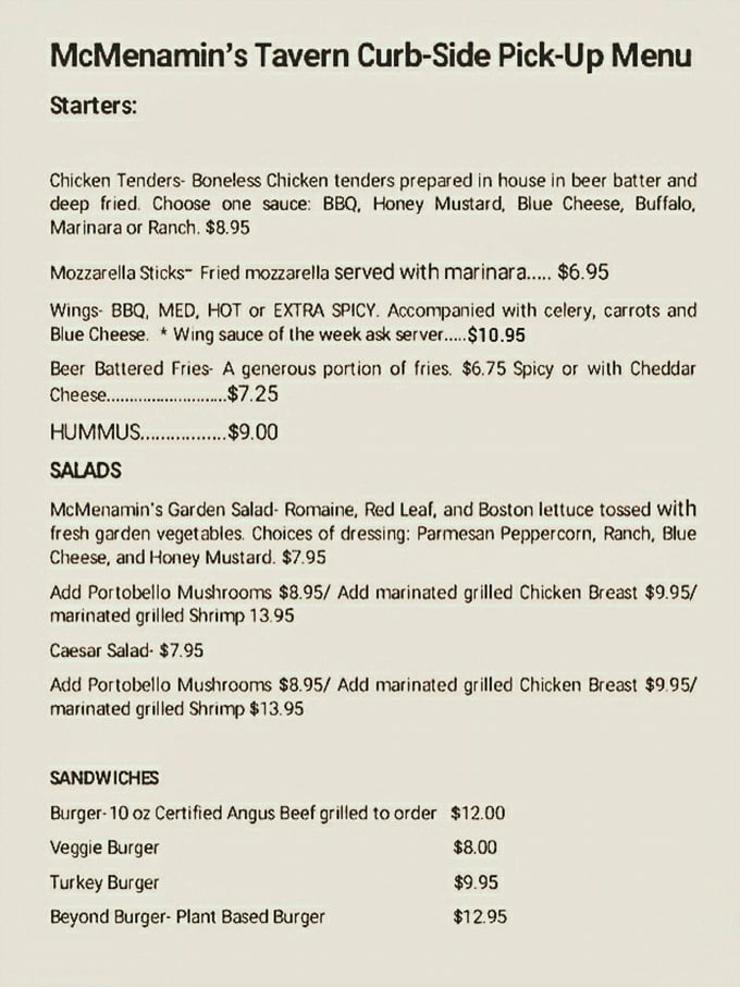 The menu reads like a love letter to comfort food – chicken tenders, wings, and burgers that make decision-making deliciously difficult.