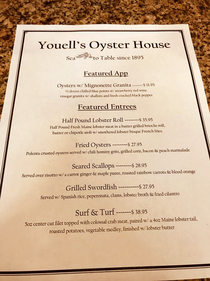 This menu isn't just a list of dishes—it's a treasure map where X marks the spot for that legendary half-pound lobster roll and those cult-following crab cakes. 