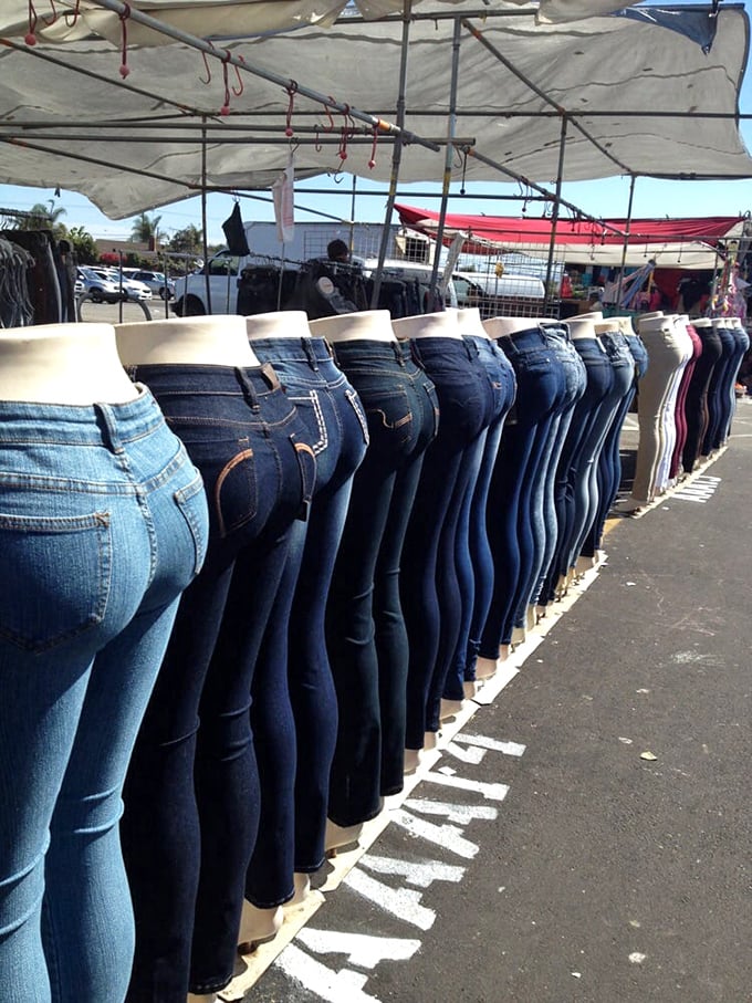 Welcome to denim heaven! These headless fashion models create the world's most orderly—and slightly surreal—pants parade.