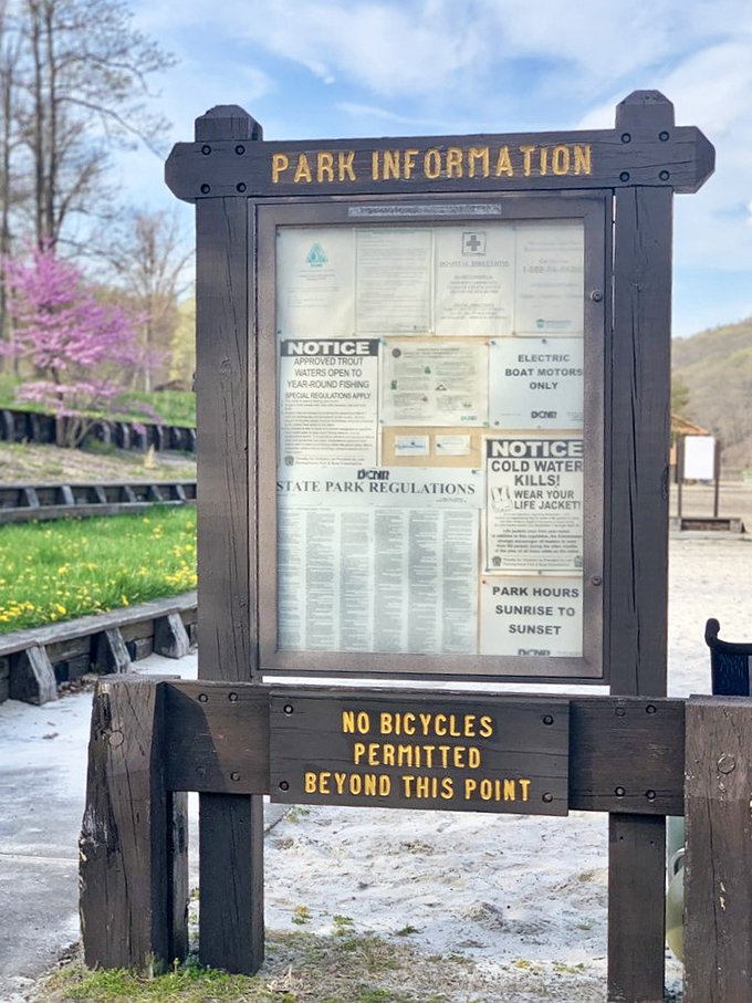 Even paradise needs rules - though "No Bicycles Beyond This Point" sounds refreshingly old-school.