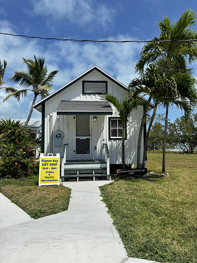 This charming Pigeon Key cottage isn't just historic—it's where you can grab snacks and souvenirs after your journey through Florida Keys history.