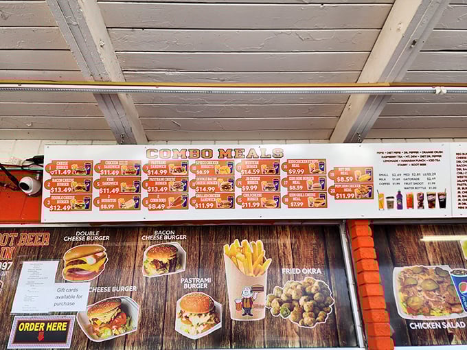 Wilkin's menu board tells a story of American classics done right, where combo meals aren't just numbered options but pathways to happiness.
