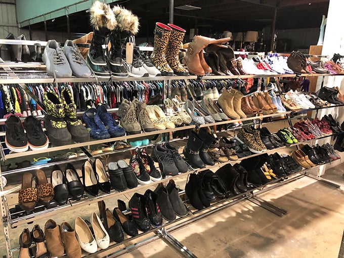 Shoe heaven exists, and it's organized by size! From leopard-print statement boots to barely-worn sneakers, footwear fantasies come true here.