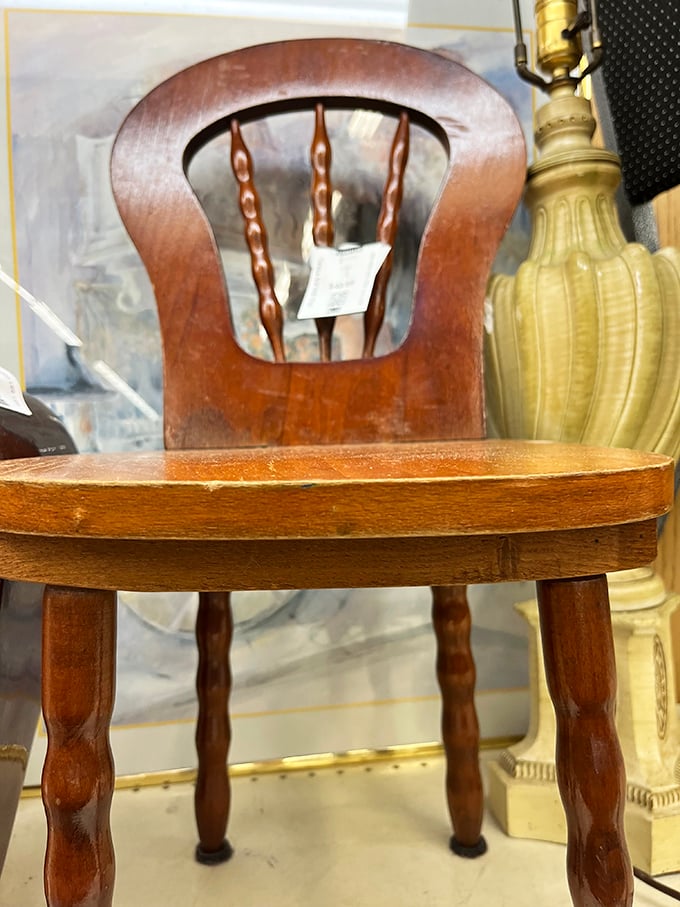 This mid-century chair isn't just furniture—it's a time machine with four legs and a story. Somewhere, someone's grandmother is nodding in approval. 