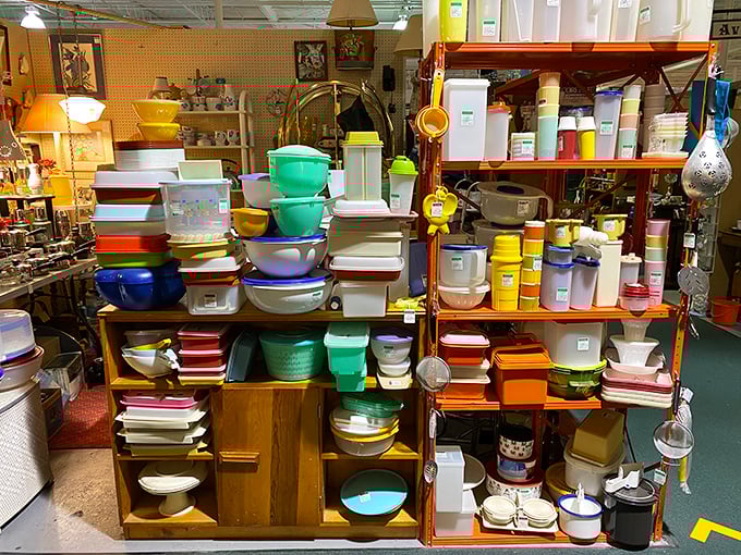 A rainbow of vintage Tupperware that's outlasted three marriages and still keeps leftovers fresher than modern alternatives.